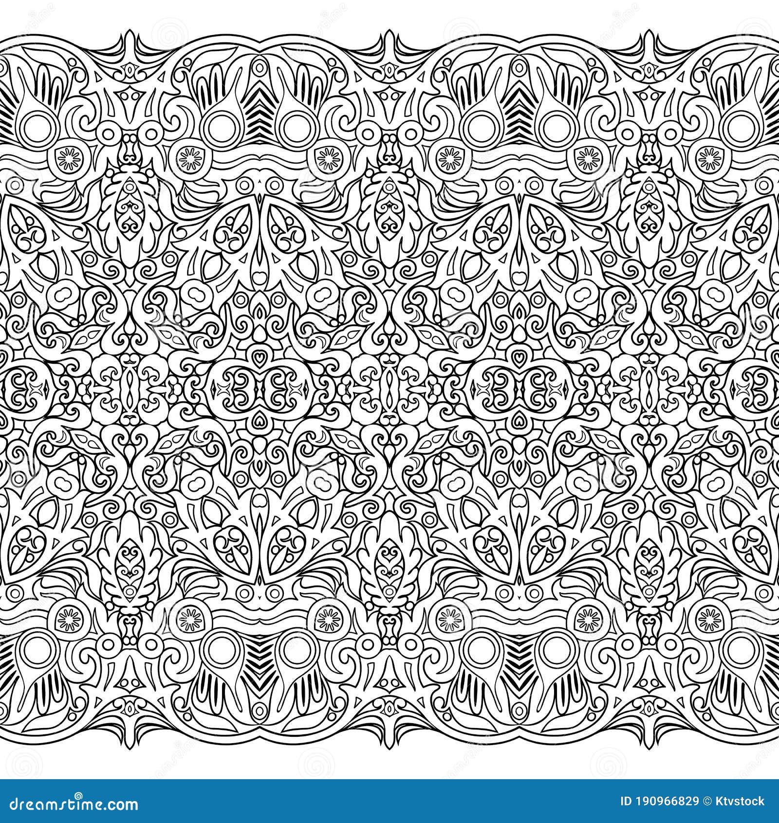 Abstract Ethnic Vector Nature Tile Stripe Stock Vector - Illustration ...