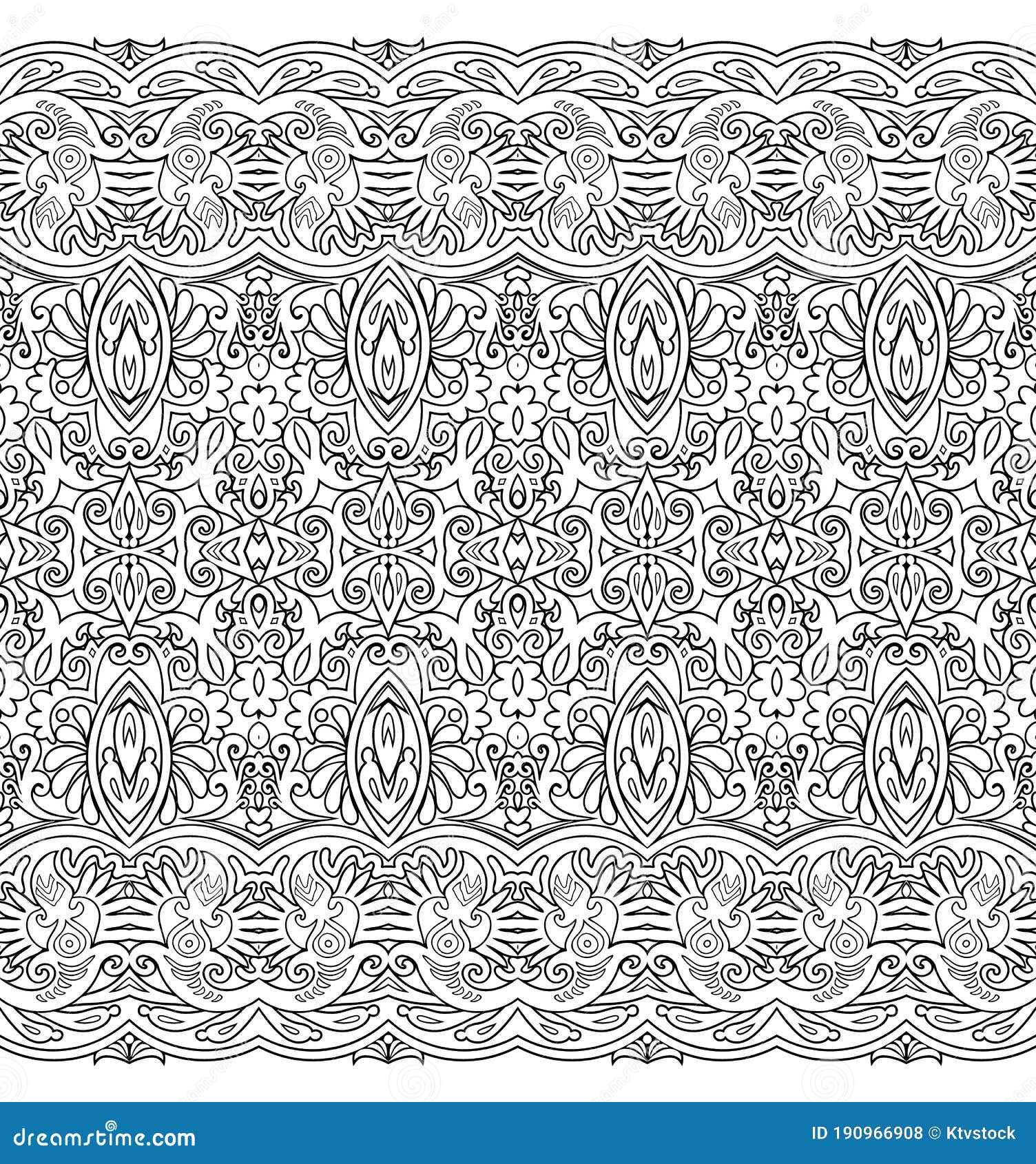 Abstract Ethnic Vector Nature Tile Stripe Stock Vector - Illustration ...