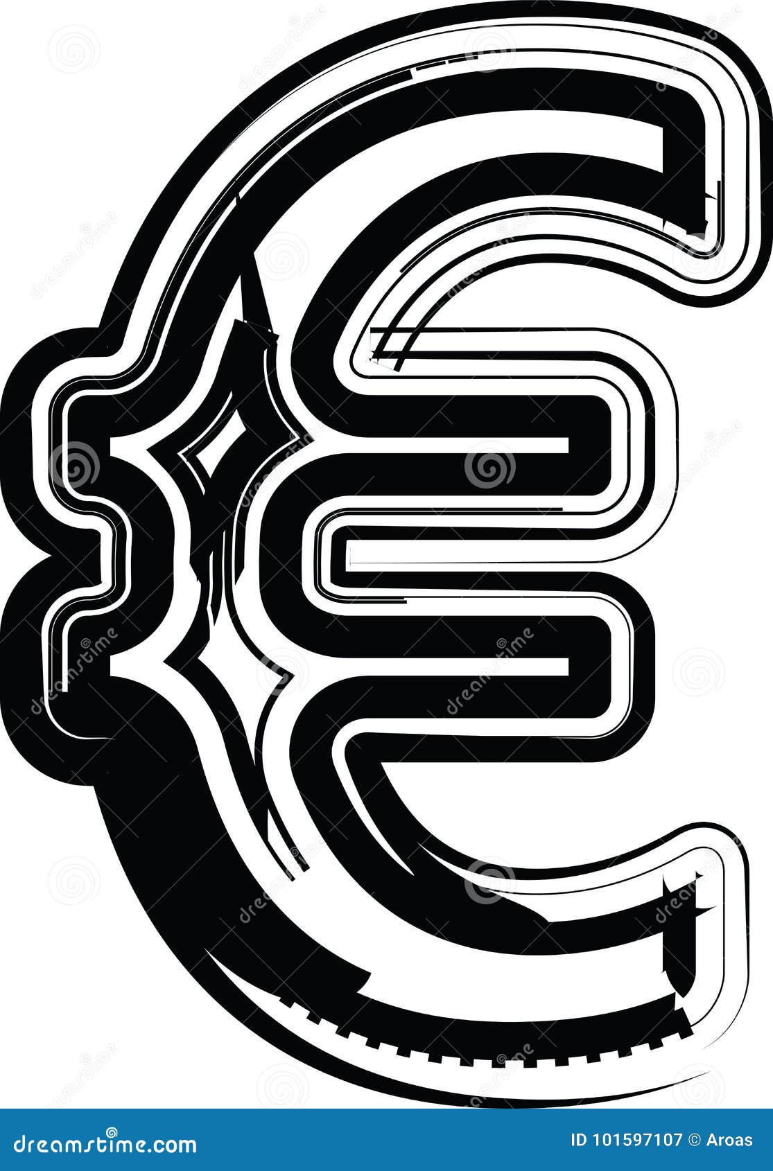 Abstract Euro sign stock vector. Illustration of finance - 101597107