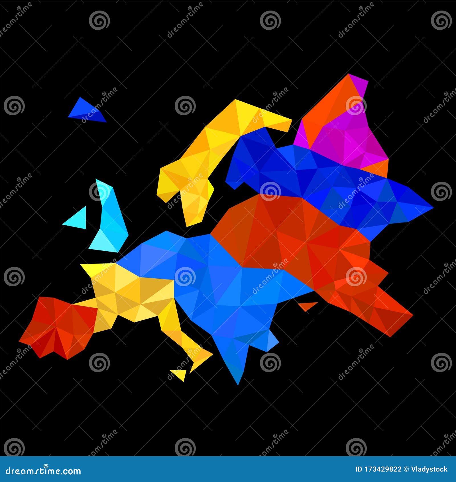 Abstract Europe Map in Geometric Polygonal Style Stock Vector ... Abstract Europe Map in Geometric Polygonal Style Stock Vector ...