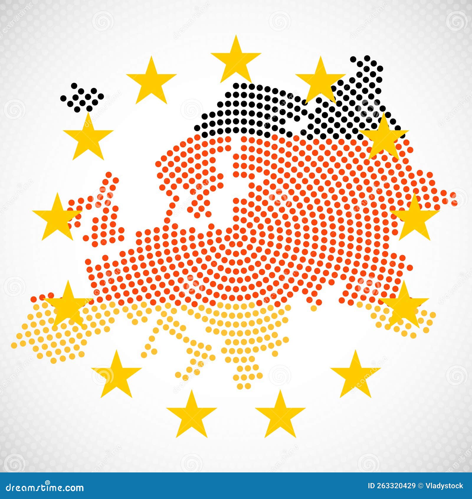 Europe Map Radial Dot Pattern Vector Illustration | CartoonDealer.com ...
