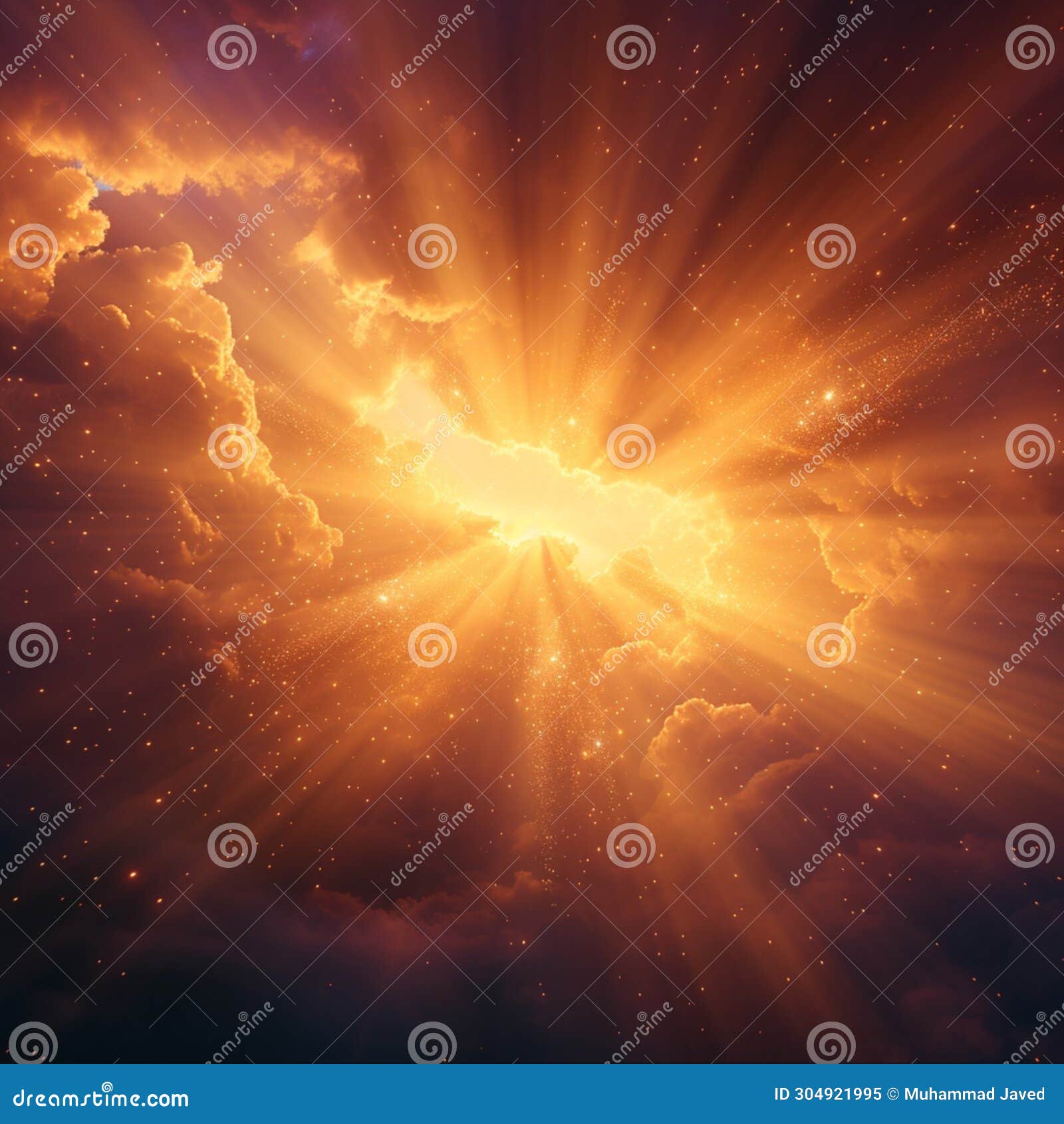 Abstract Evening Sky Sunset with Clouds and Radiant Light Rays Stock ...