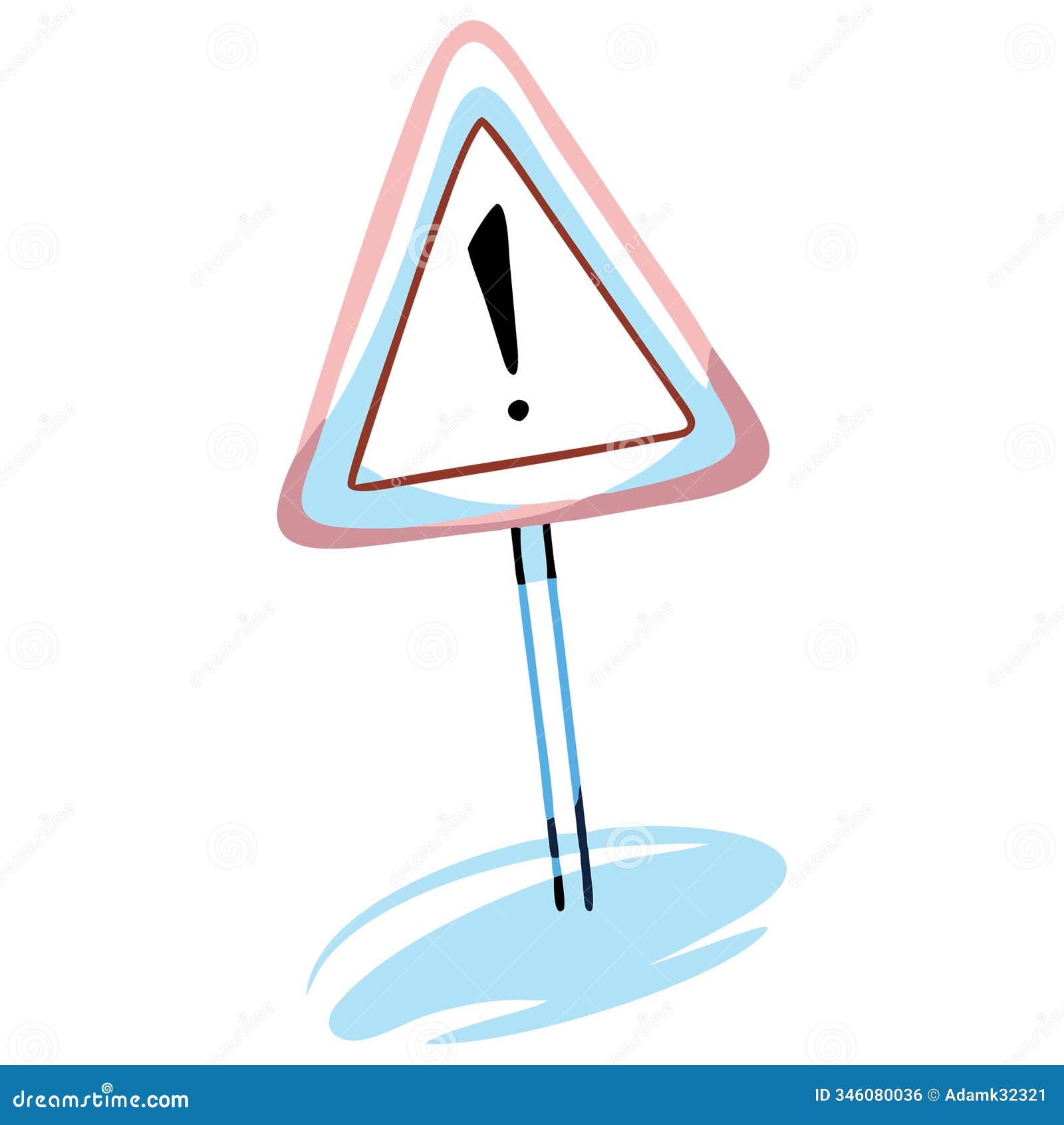 Abstract Exclamation Triangle Sign Vector Illustration for Caution and ...
