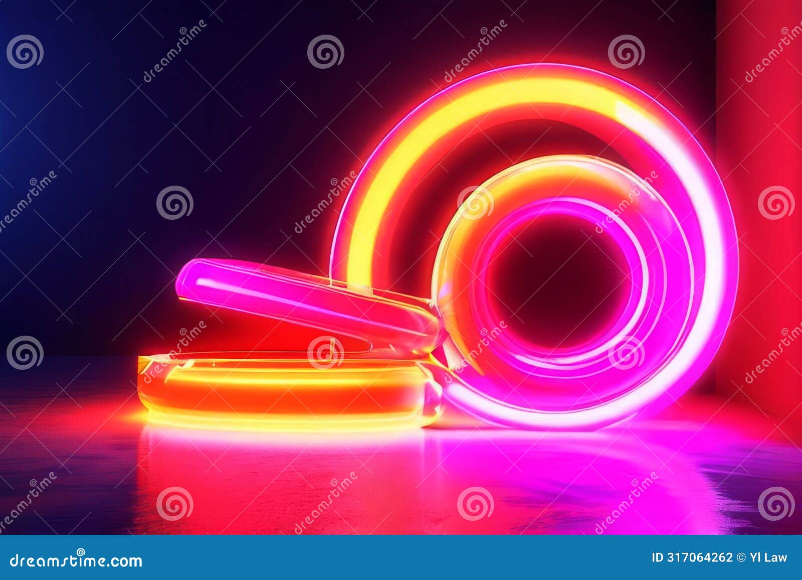 The Abstract Exhibition Background with Ultraviolet Neon Lights Stock ...