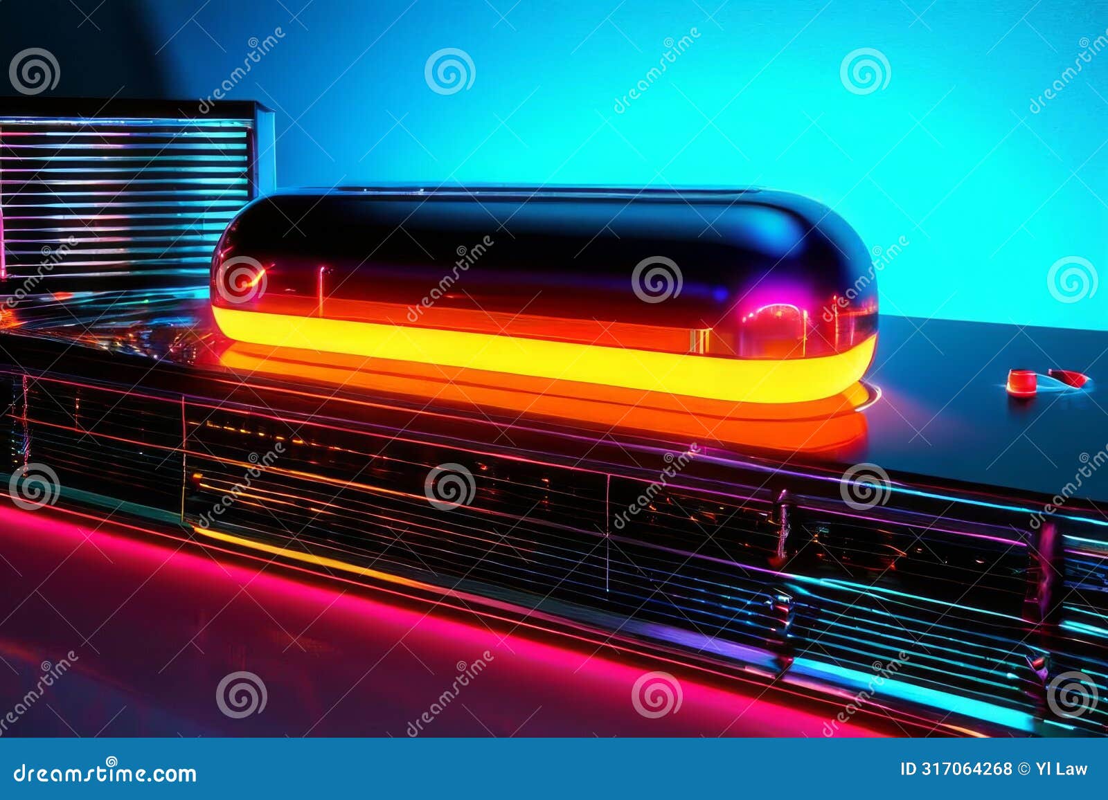 The Abstract Exhibition Background with Ultraviolet Neon Lights Stock ...