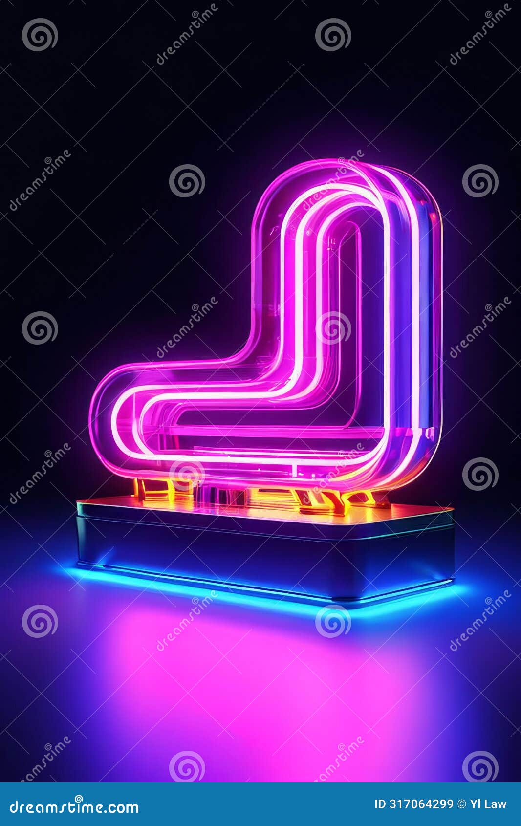 The Abstract Exhibition Background with Ultraviolet Neon Lights Stock ...
