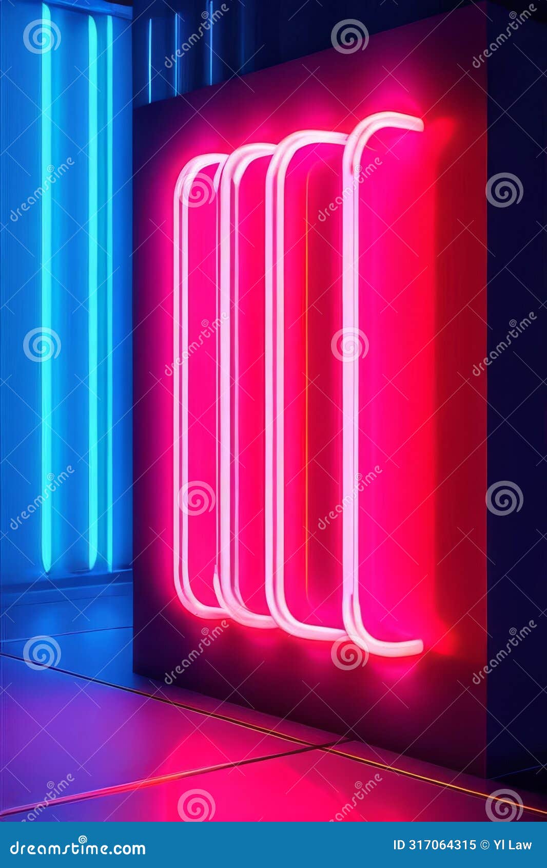 The Abstract Exhibition Background with Ultraviolet Neon Lights Stock ...
