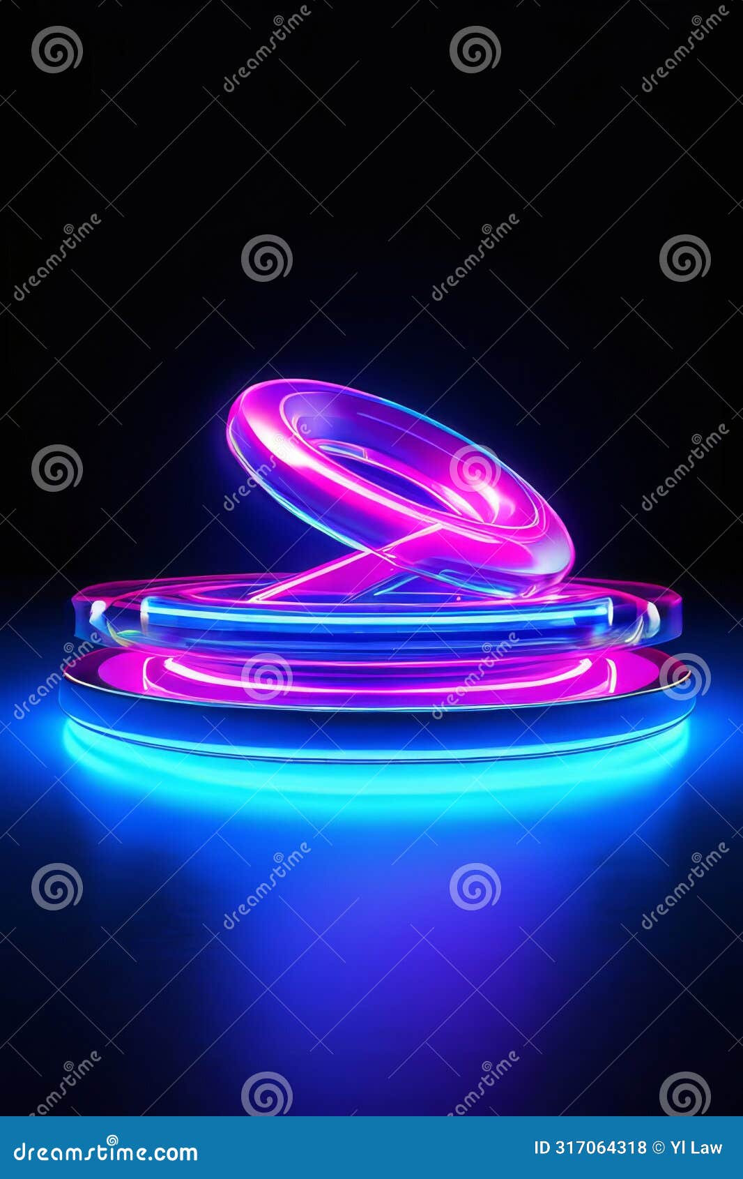 The Abstract Exhibition Background with Ultraviolet Neon Lights Stock ...
