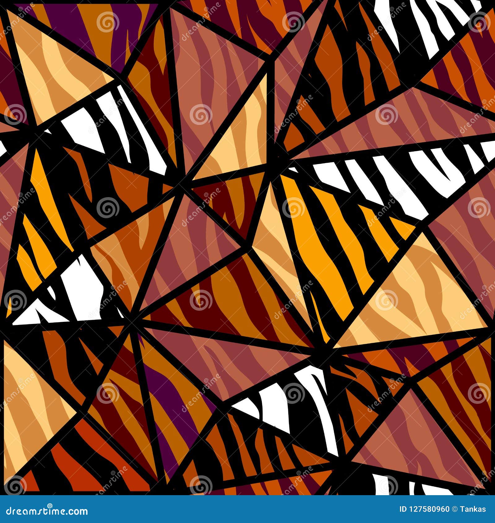 Abstract Brown Animal Exotic Pattern in Patchwork Style. Stock Vector ...