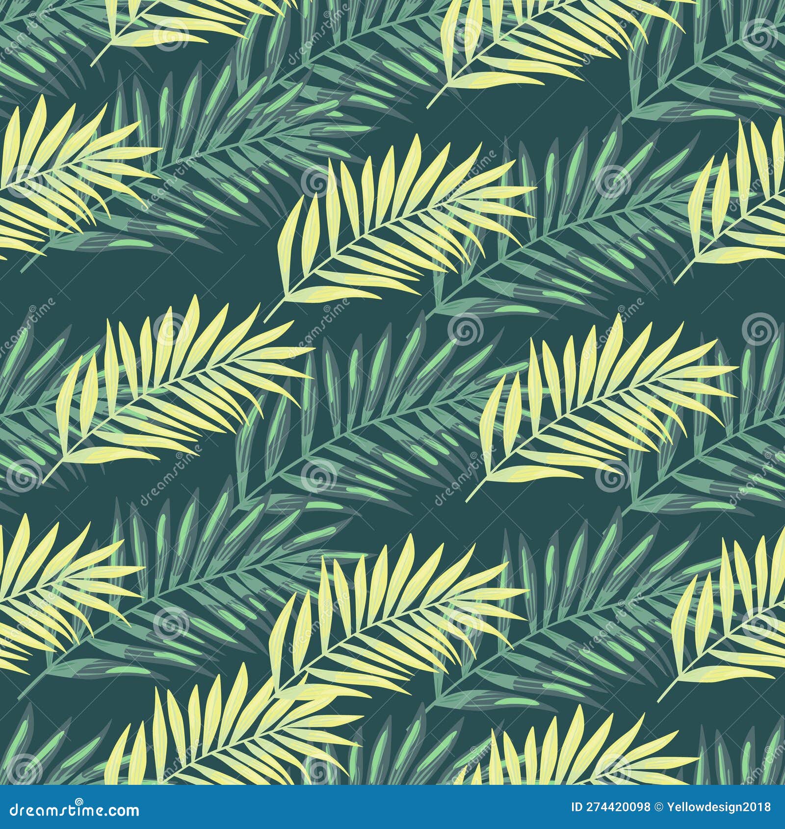 Abstract Exotic Plant Seamless Pattern Tropical Palm Leaves Pattern
