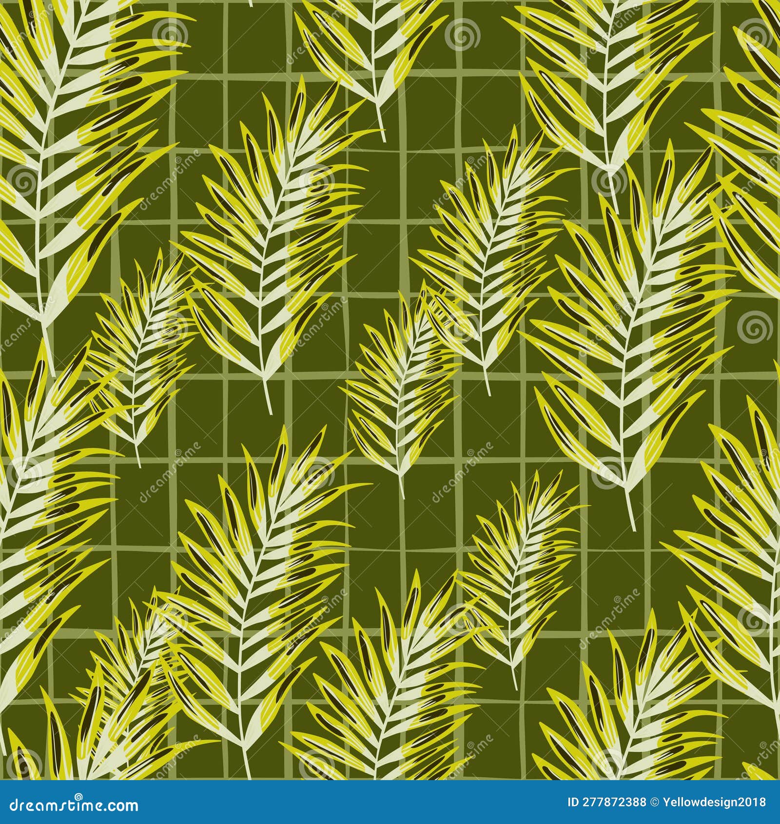 Abstract Exotic Plant Seamless Pattern Tropical Palm Leaves Pattern