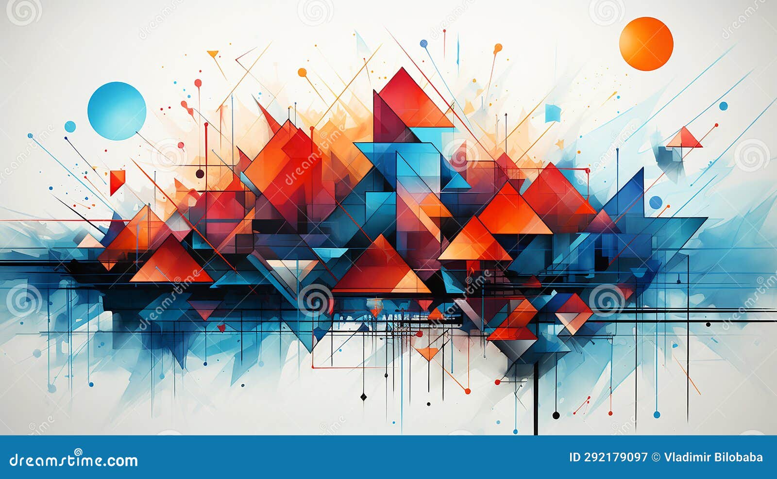 Abstract Experimental Combinations of Various Colored Geometric Shapes ...