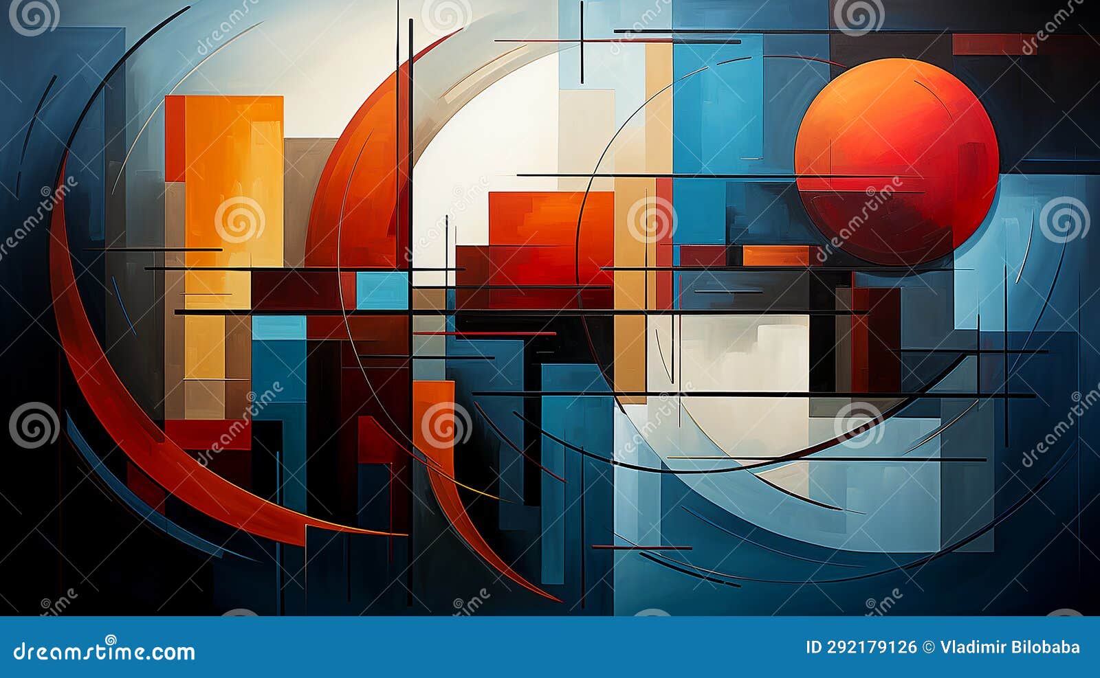 Abstract Experimental Combinations of Various Colored Geometric Shapes ...