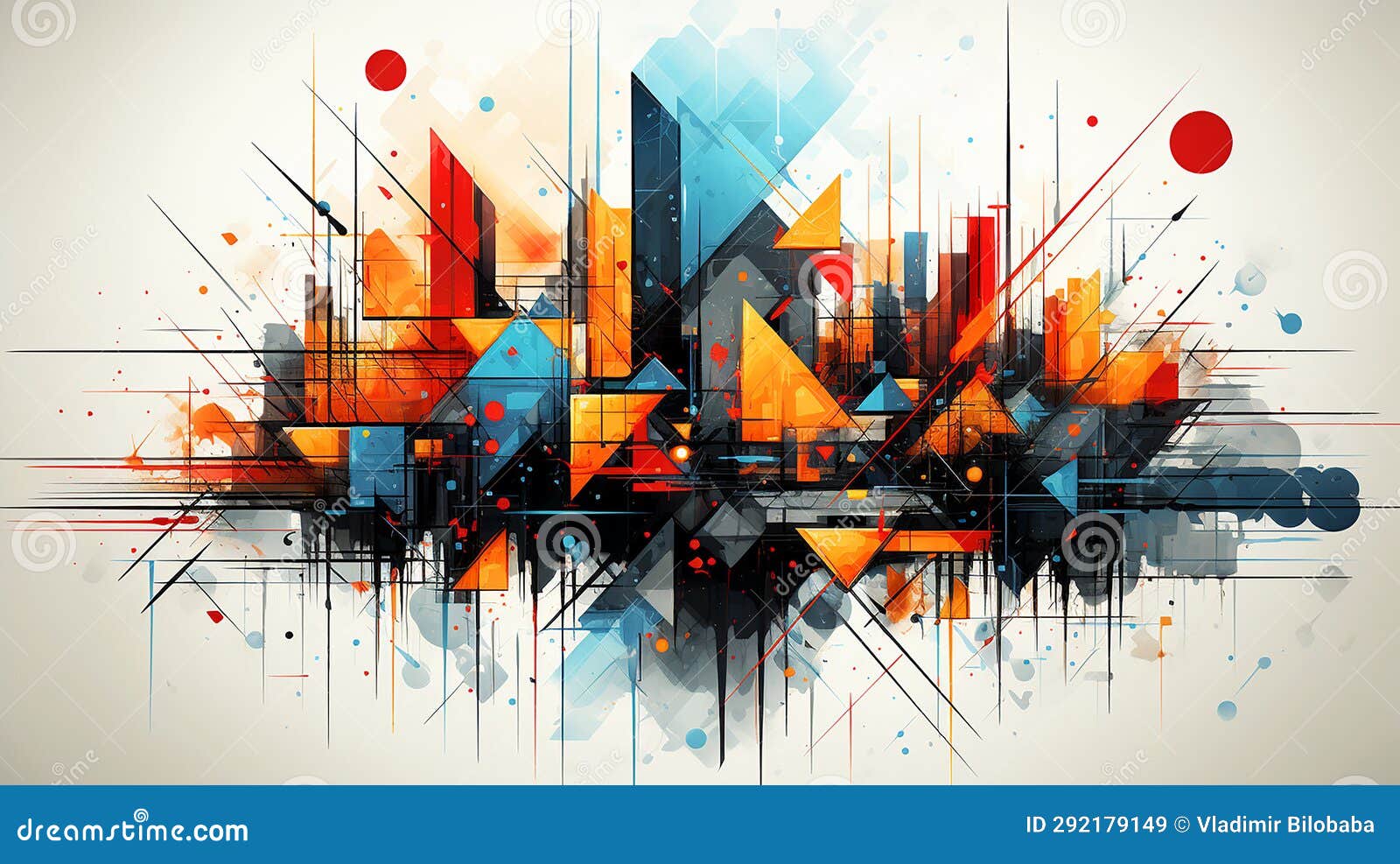 Abstract Experimental Combinations of Various Colored Geometric Shapes ...