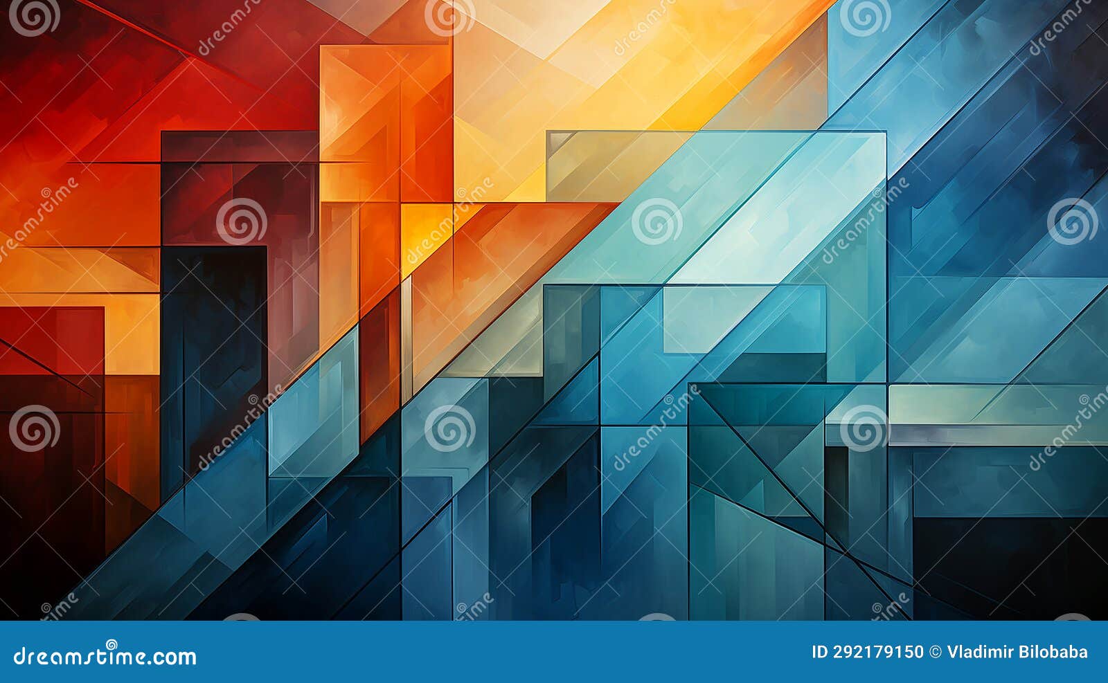 Abstract Experimental Combinations of Various Colored Geometric Shapes ...