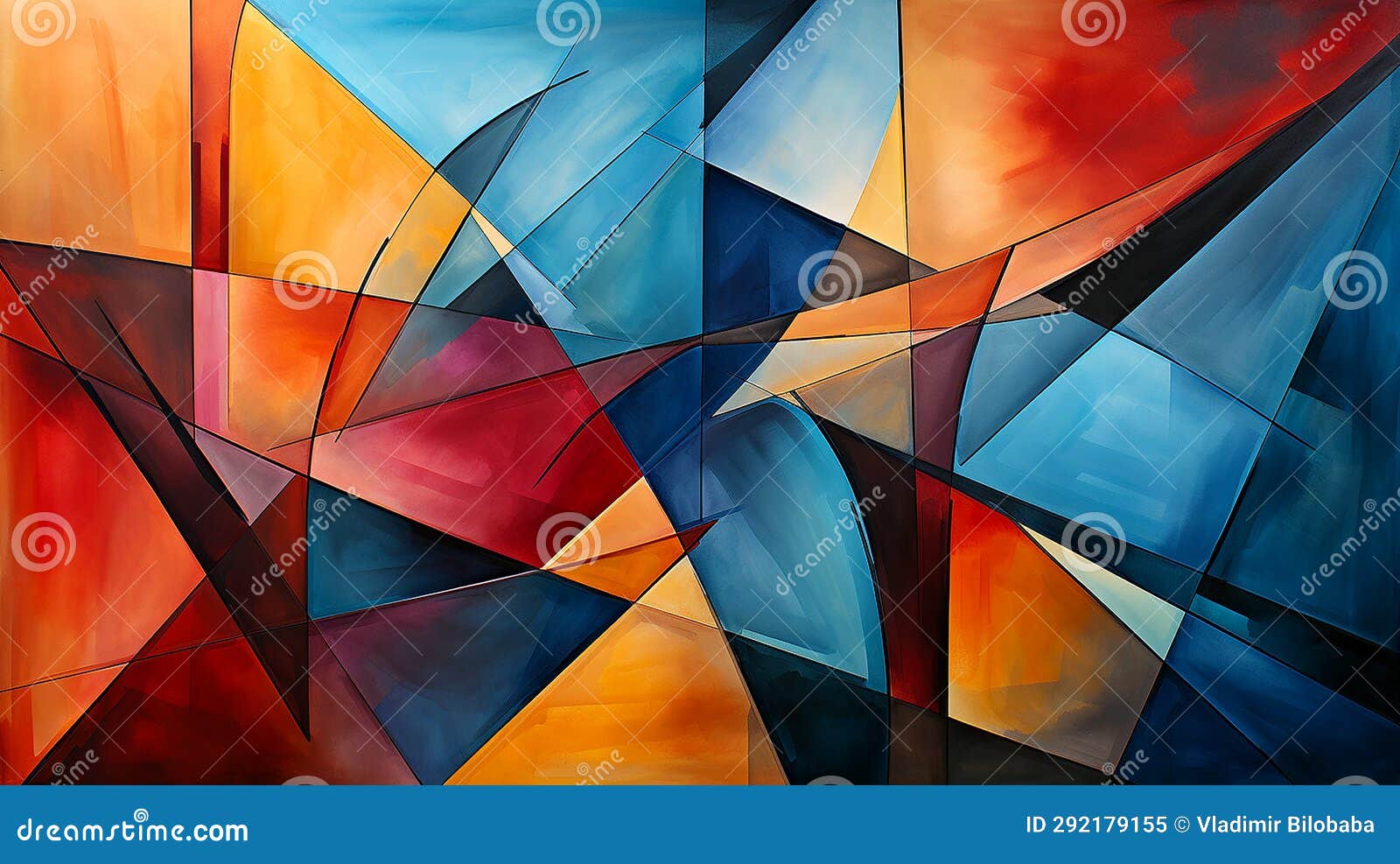 Abstract Experimental Combinations of Various Colored Geometric Shapes ...