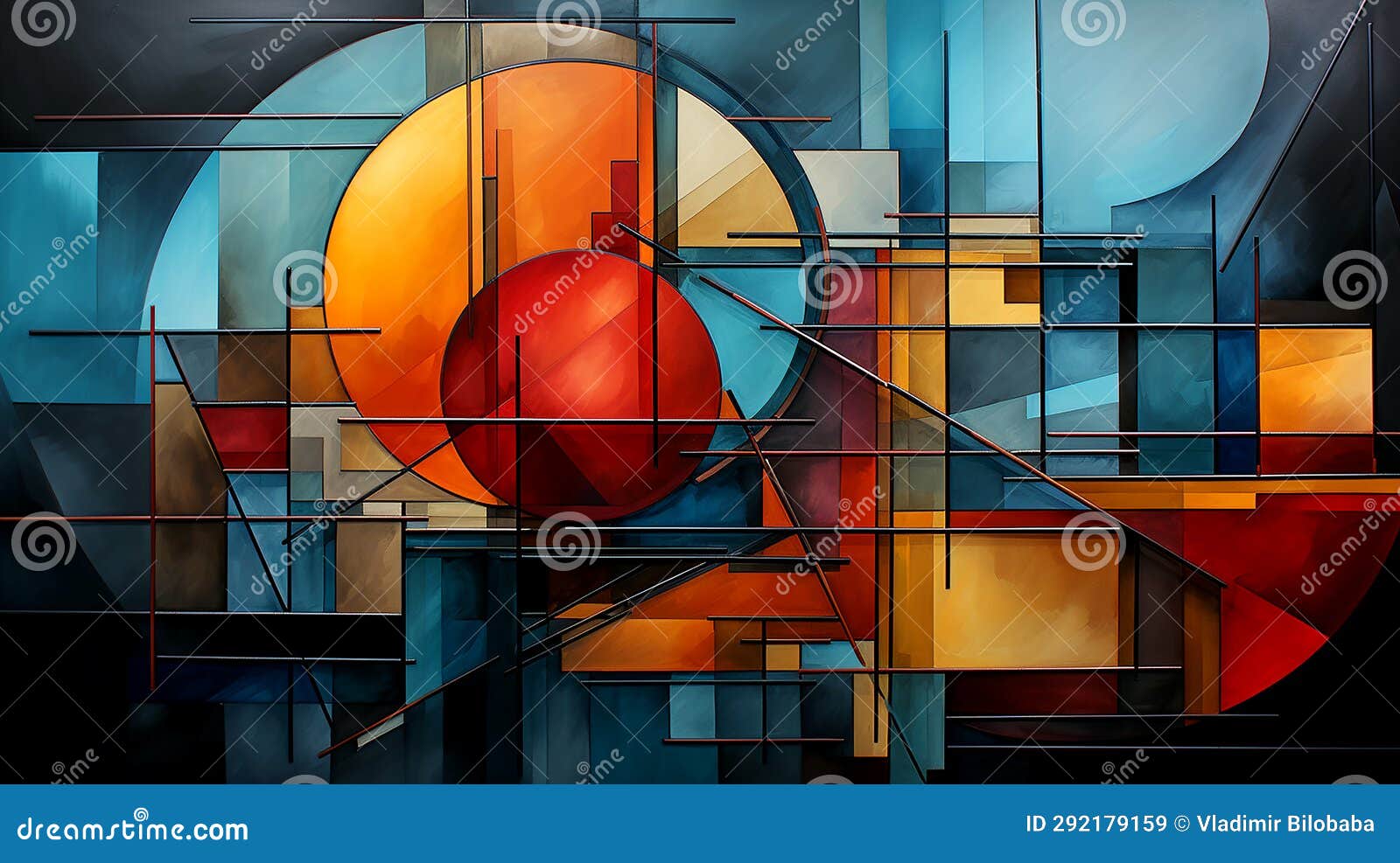 Abstract Experimental Combinations of Various Colored Geometric Shapes ...