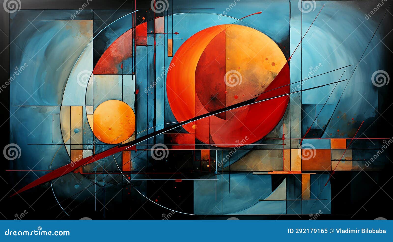 Abstract Experimental Combinations of Various Colored Geometric Shapes ...