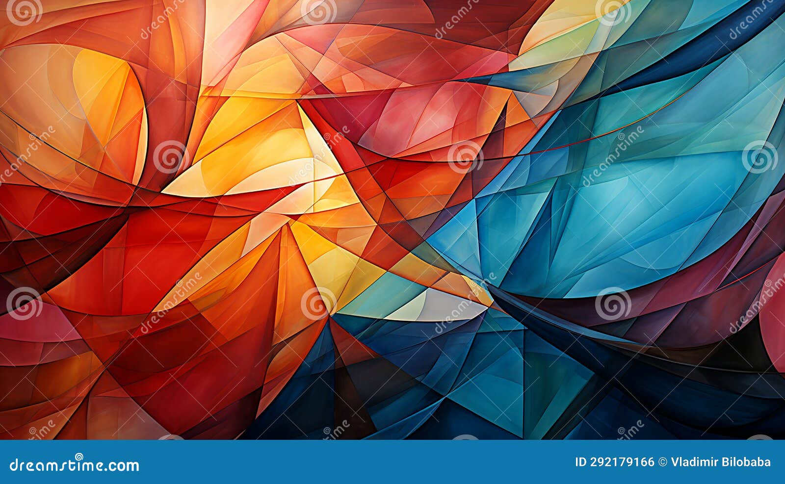 Abstract Experimental Combinations of Various Colored Geometric Shapes ...