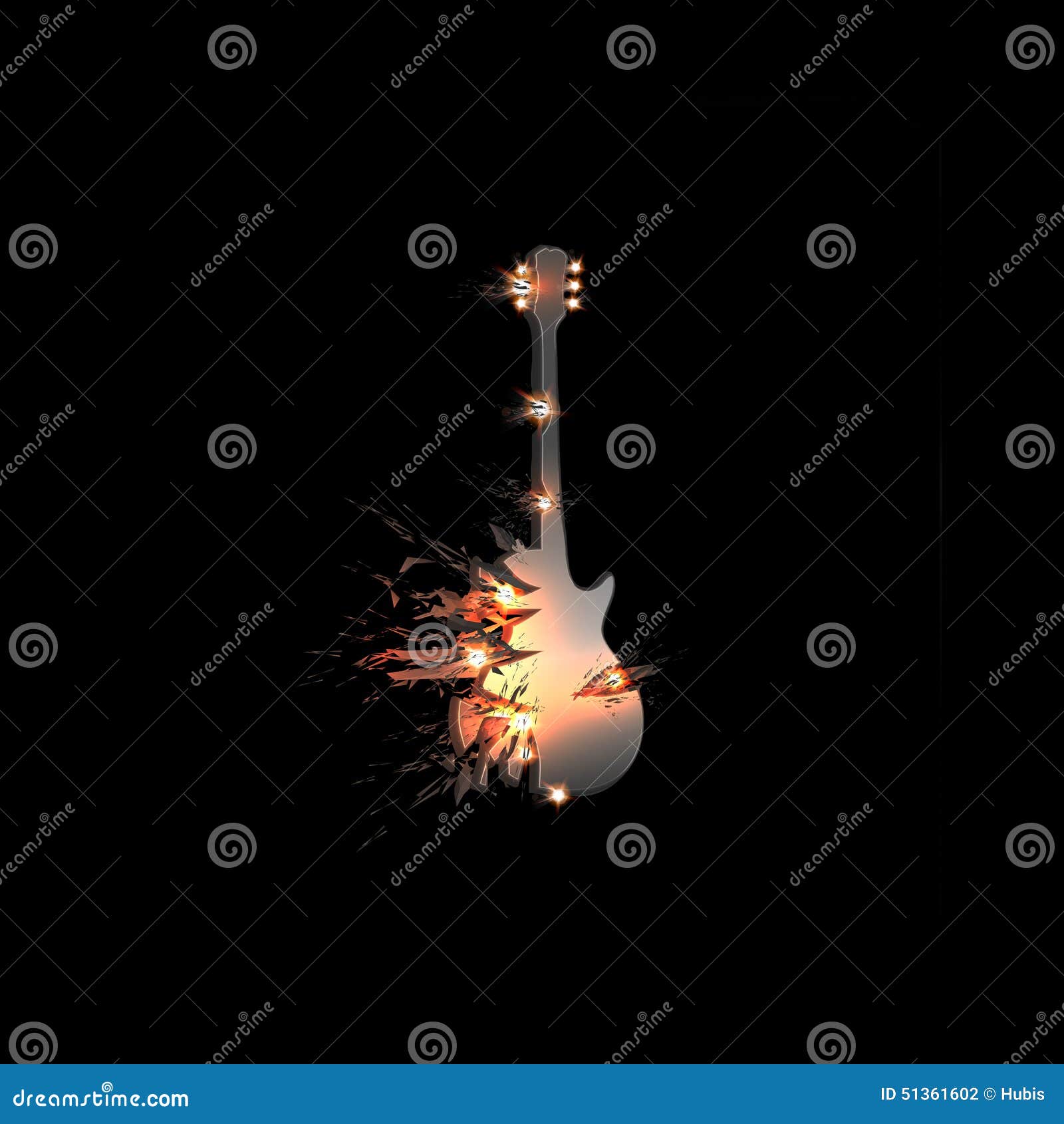 Abstract Explode Illustration of Guitar Stock Vector - Illustration of ...