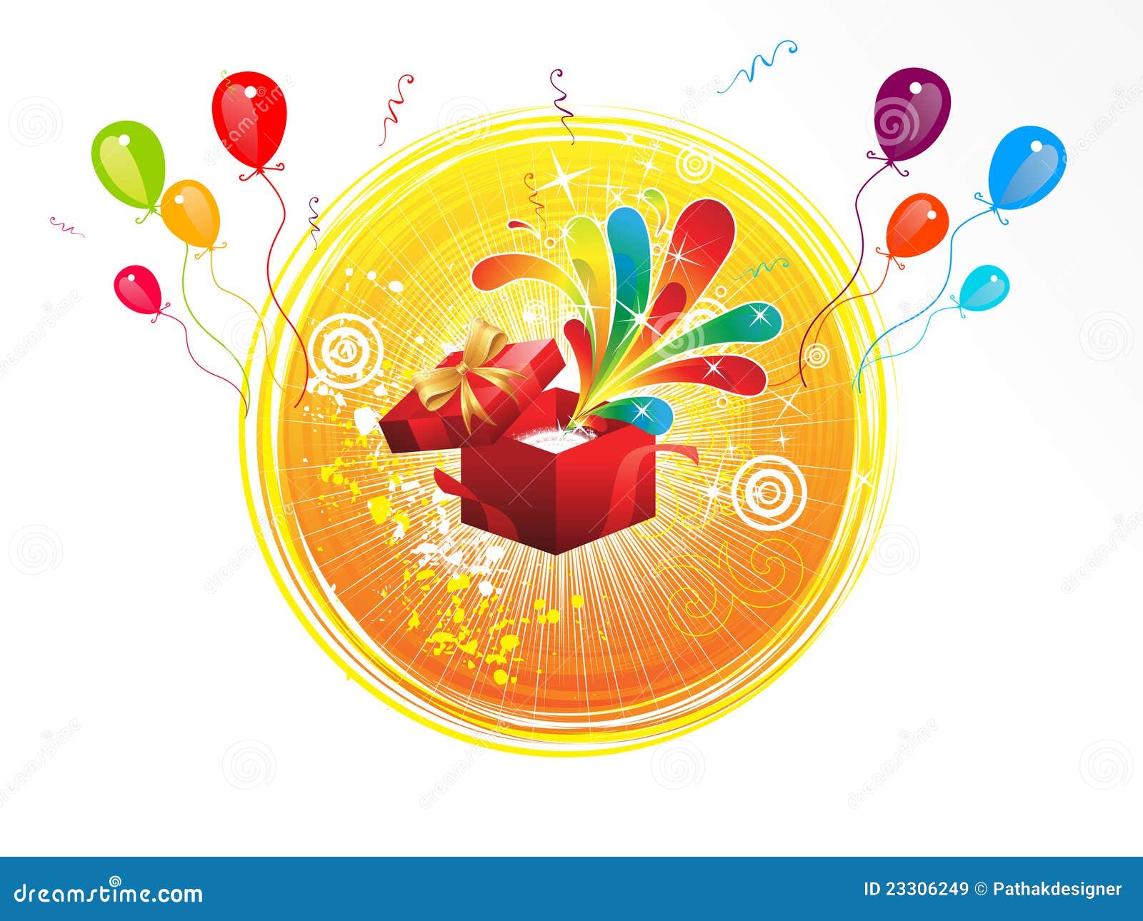 Abstract Exploding Magic Box Stock Vector - Illustration of birthday ...