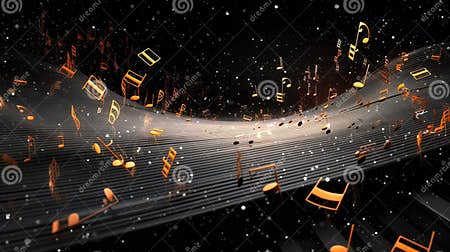 An Abstract Exploding Music Notes Poster, Ai Generated Image Stock ...