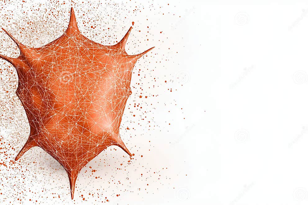 Abstract Exploding Orange Cell on White Background Stock Illustration ...