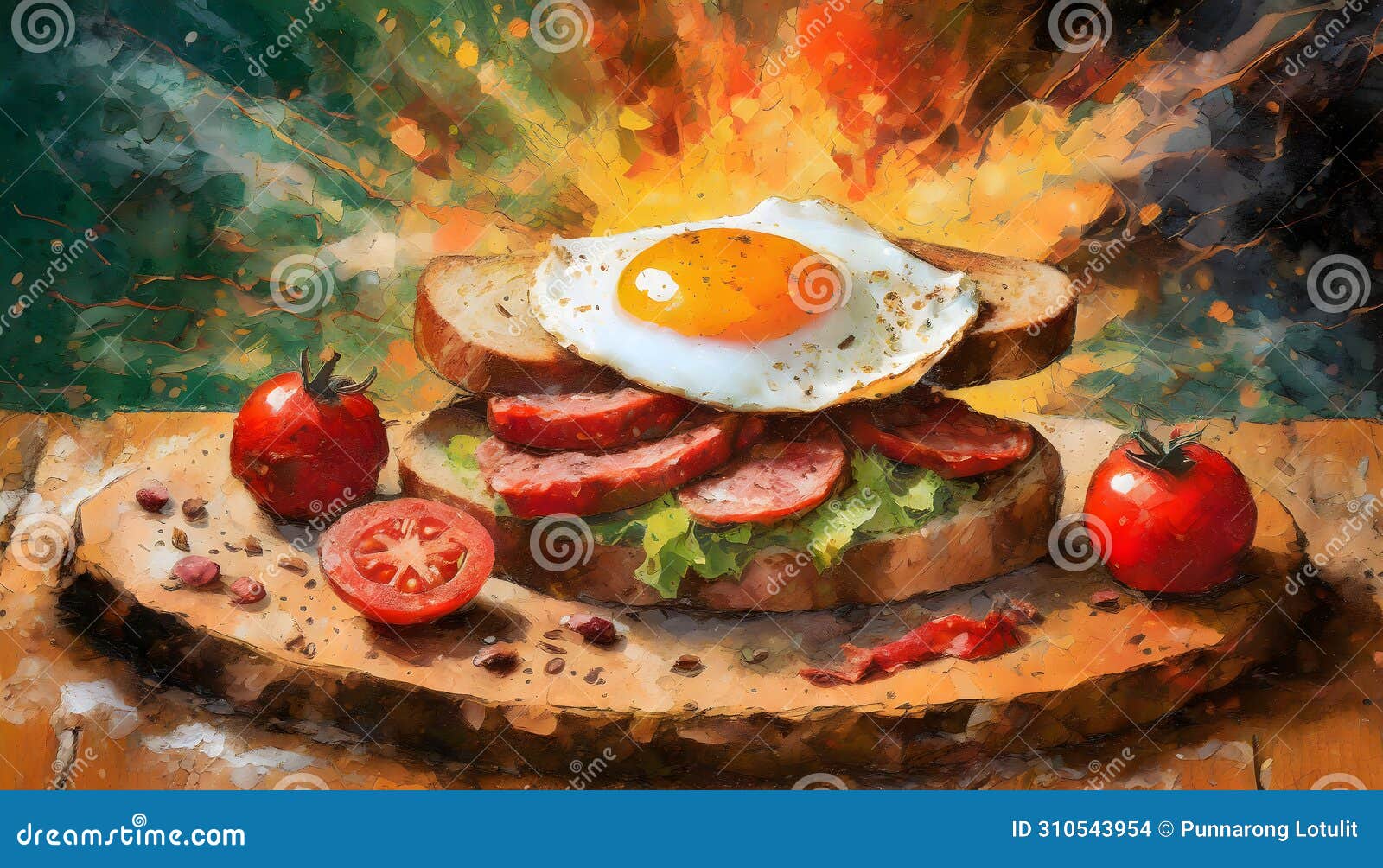 Exploding Photon Delicious English Breakfast Toasted Bread with Egg ...