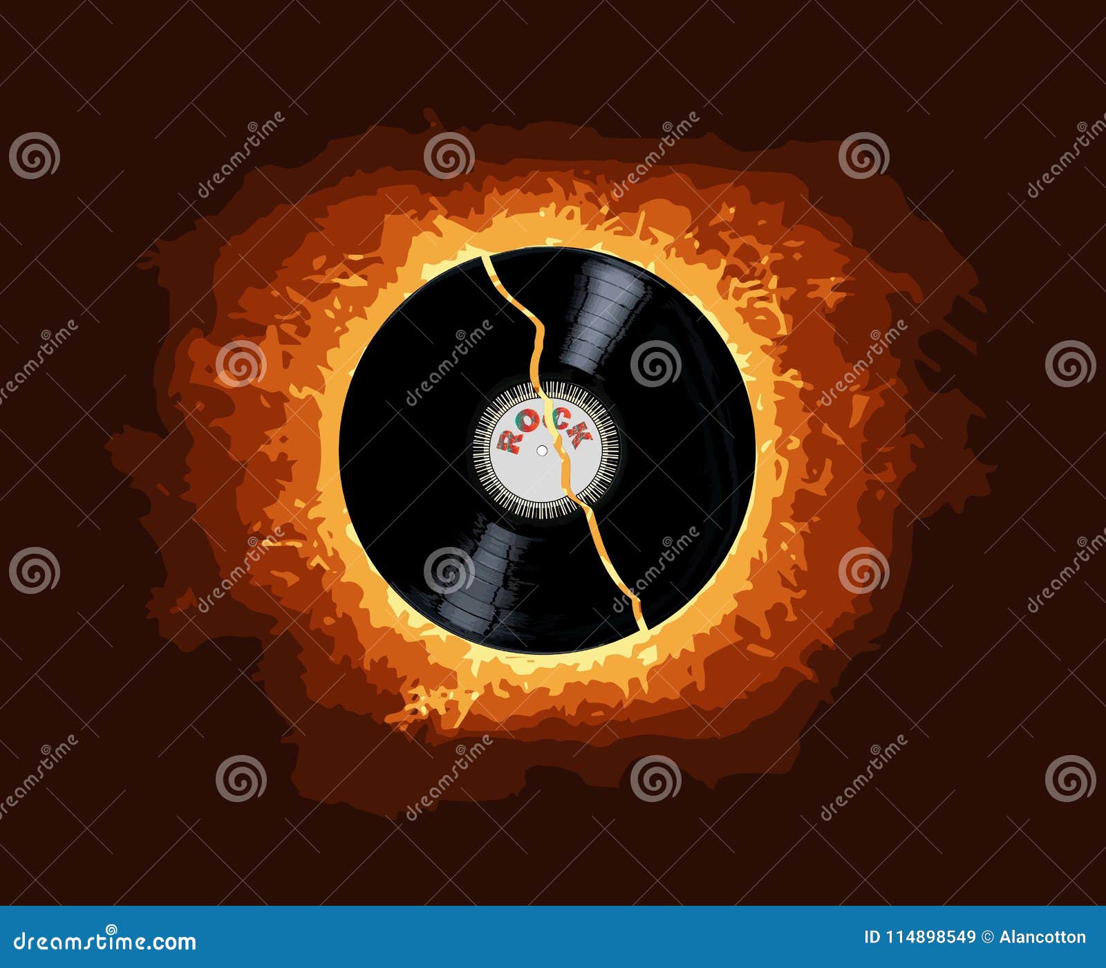 Abstract Exploding Record Over Fire Stock Vector - Illustration of fire ...