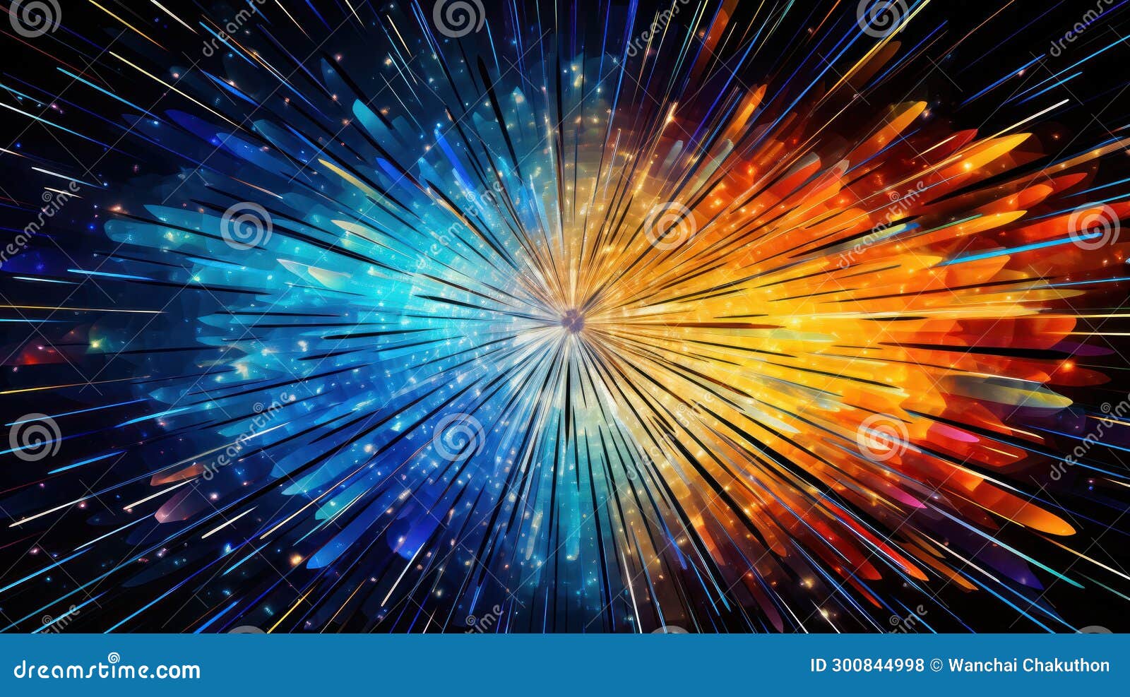 Abstract Explosion Background with Lines and Rays of Light ...