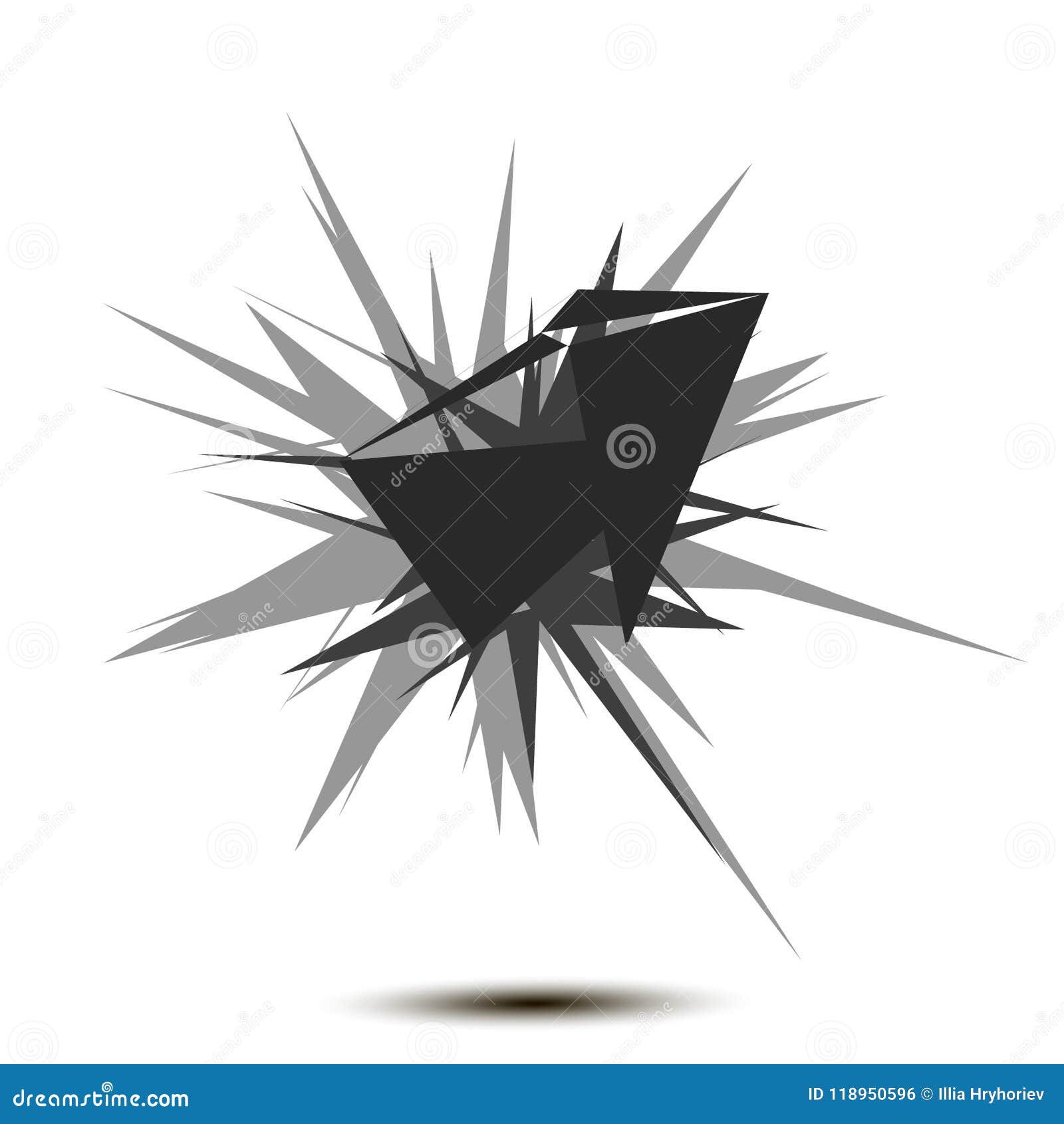Abstract Explosion Background. Vector Illustration. Triangle, Grunge ...