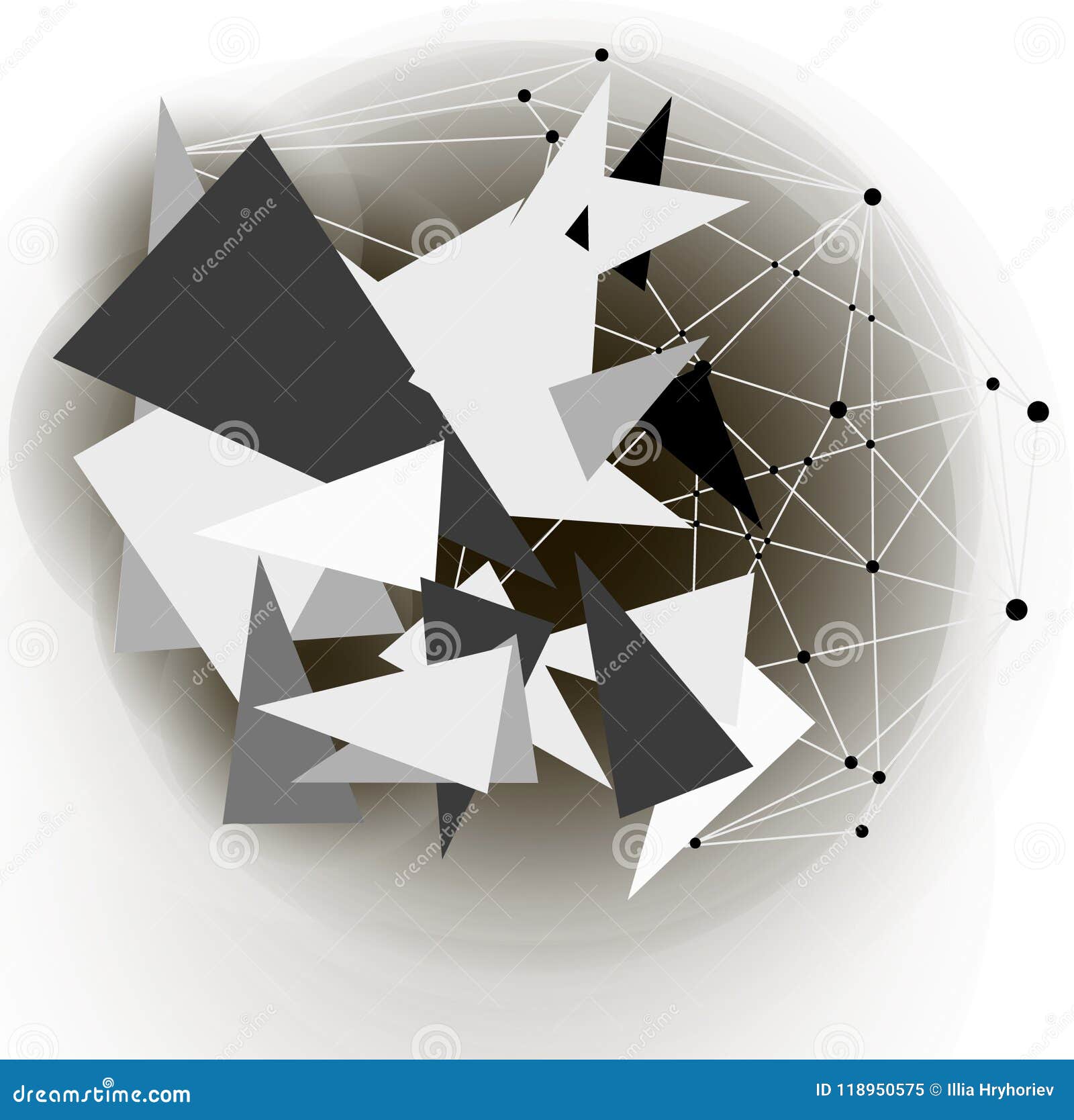 Abstract Explosion Background. Vector Illustration. Triangle, Grunge ...