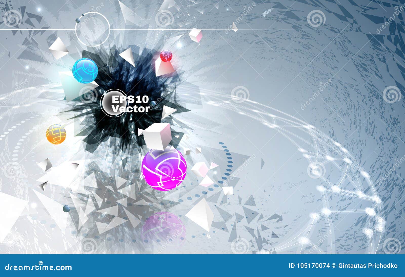 Abstract Explosion of Broken Geometric Forms Stock Vector ...