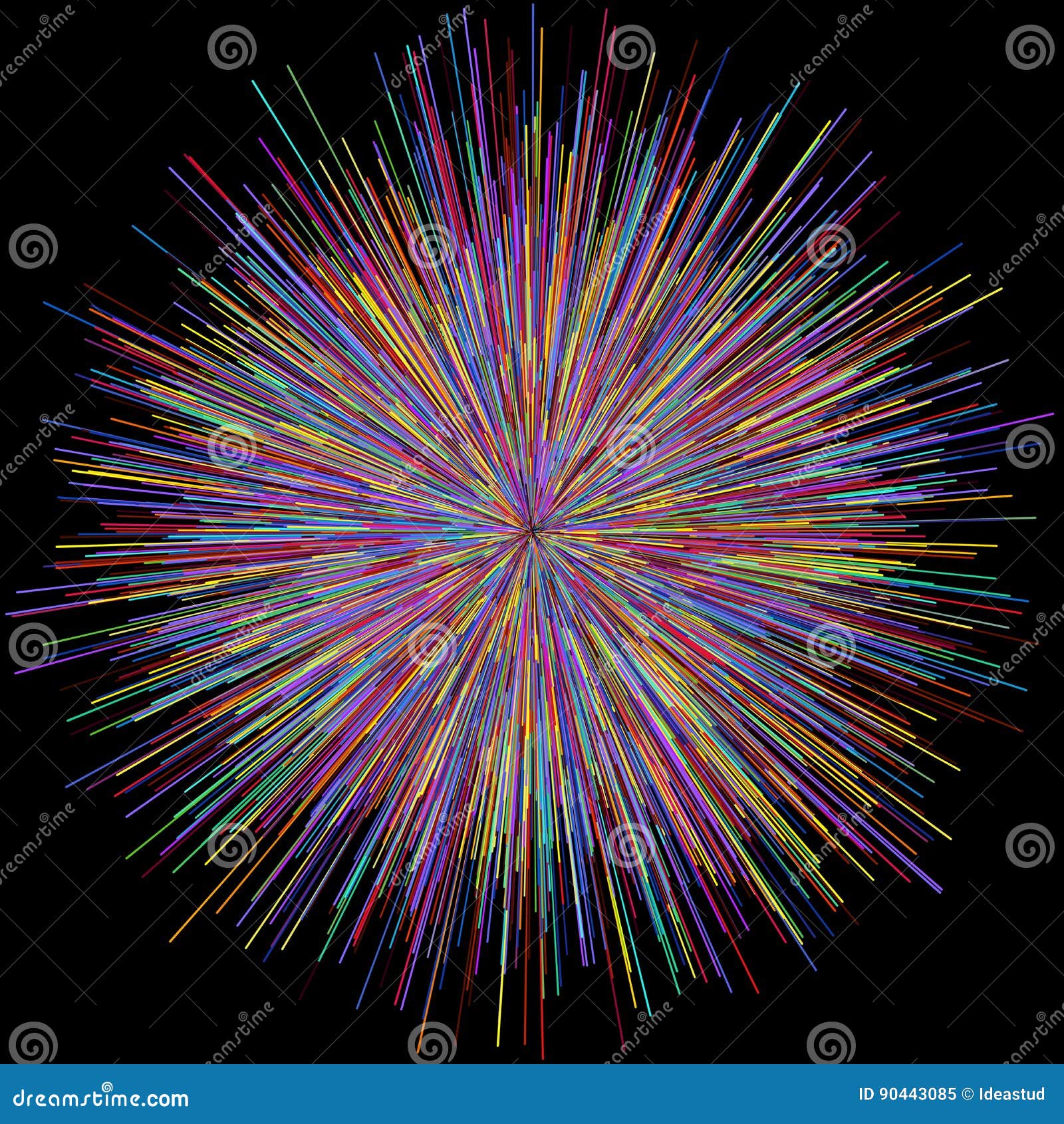 Abstract Explosion Burst of Fireworks Light Stock Illustration ...