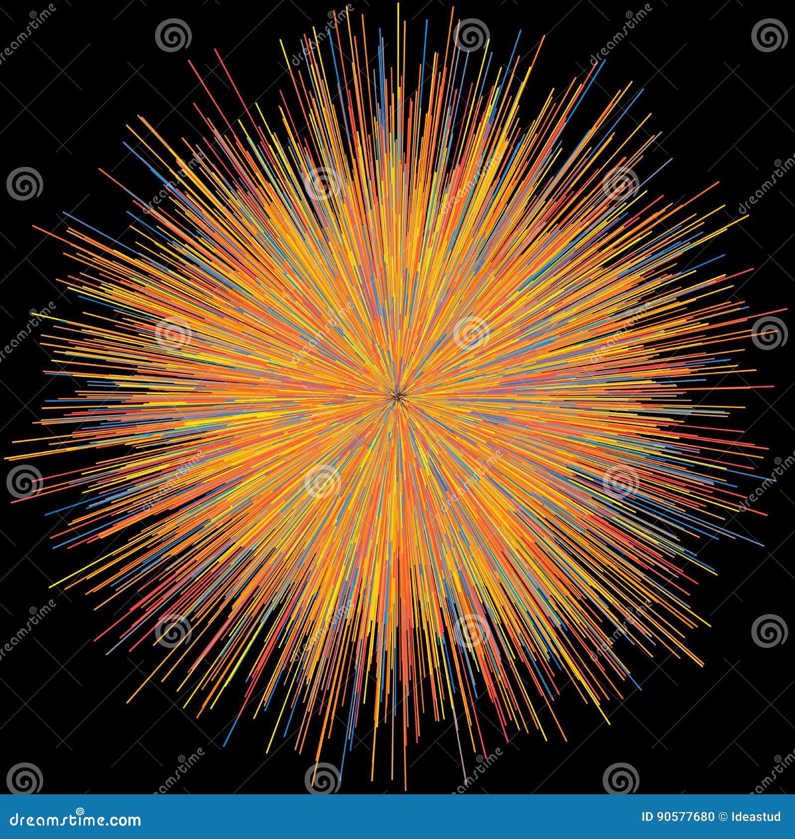 Abstract Explosion Burst of Fireworks Light Stock Illustration ...