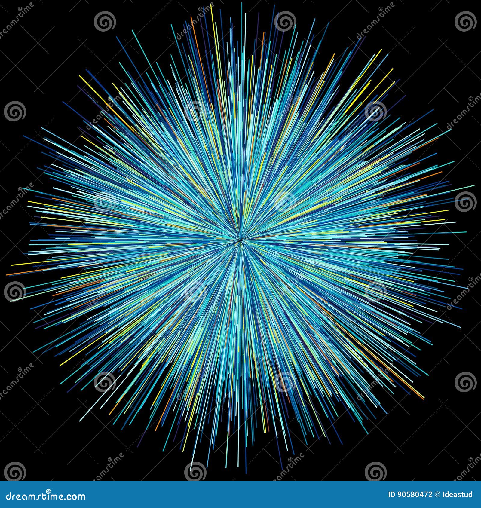 Abstract Explosion Burst of Fireworks Light Stock Illustration ...