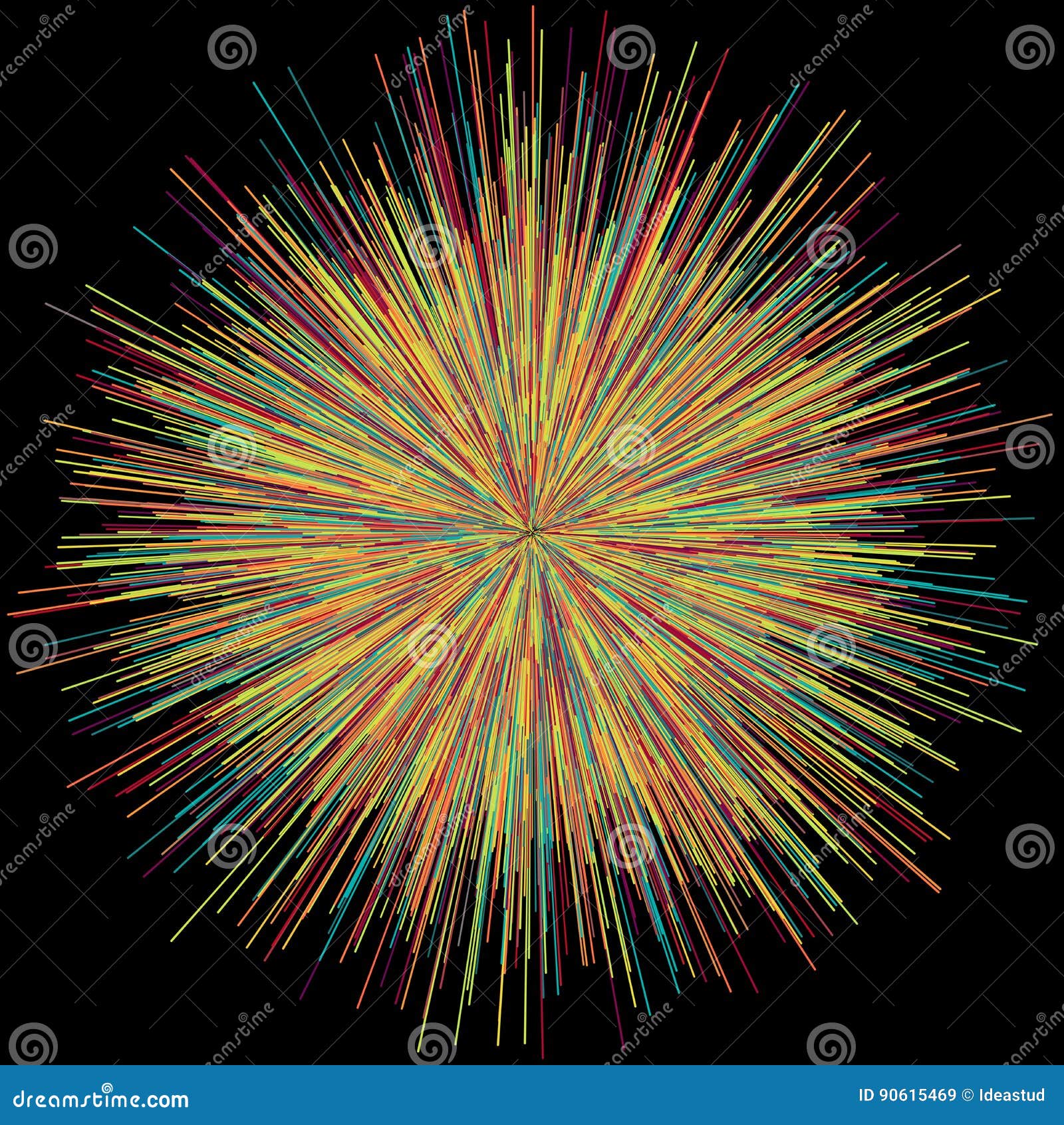 Abstract Explosion Burst of Fireworks Light Stock Illustration ...