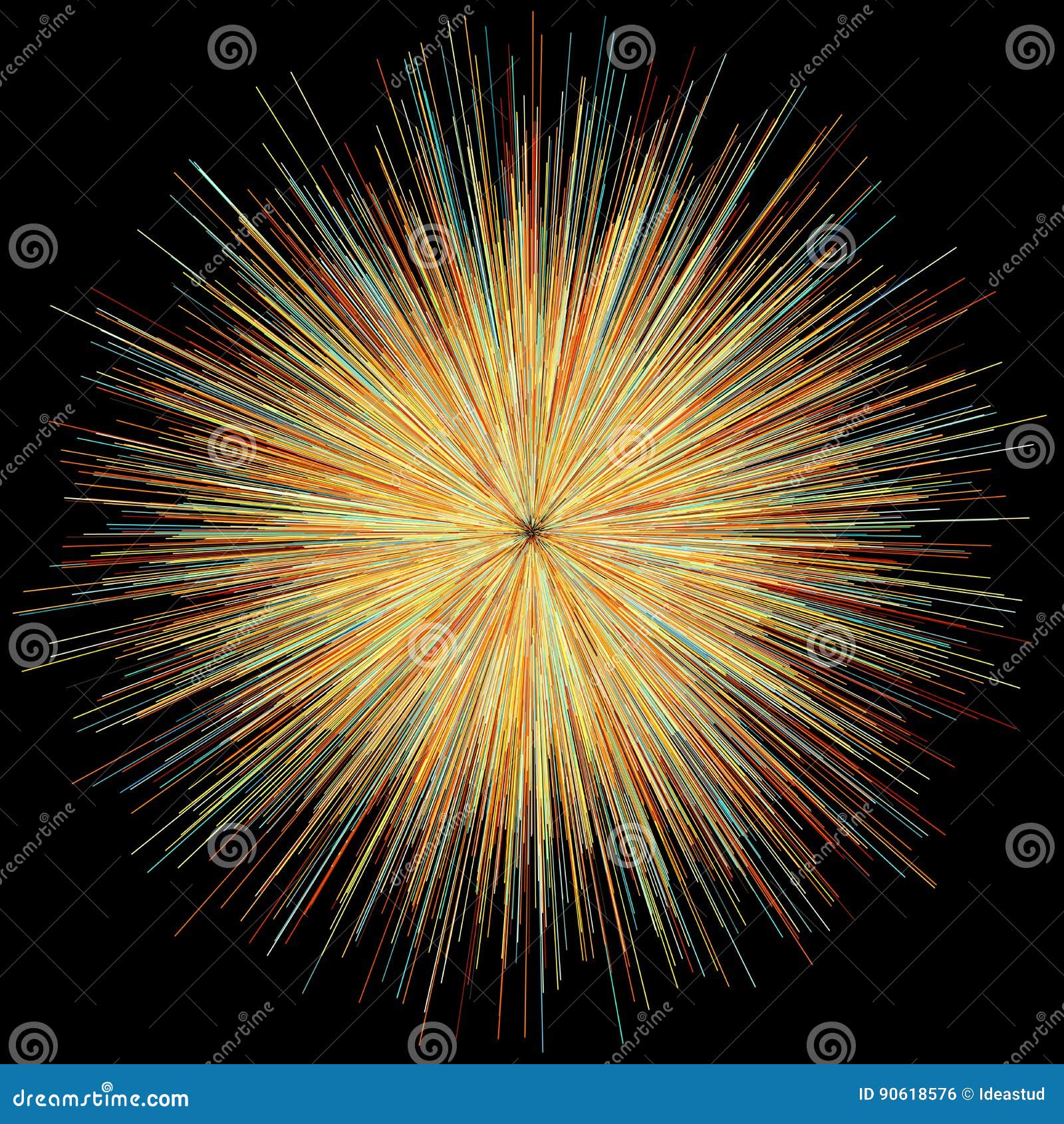 Abstract Explosion Burst of Fireworks Light Stock Illustration ...