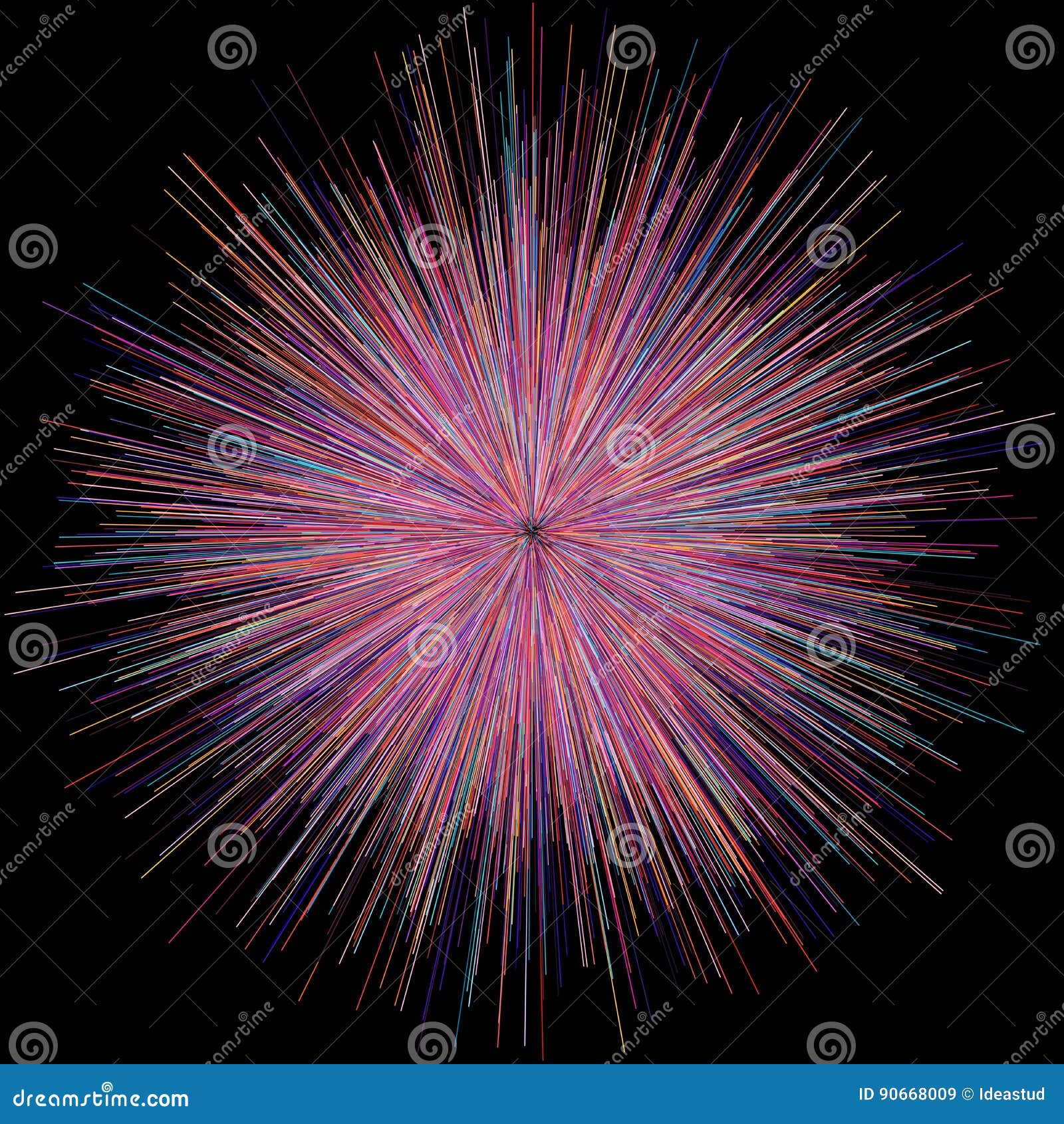 Abstract Explosion Burst of Fireworks Light Stock Illustration ...