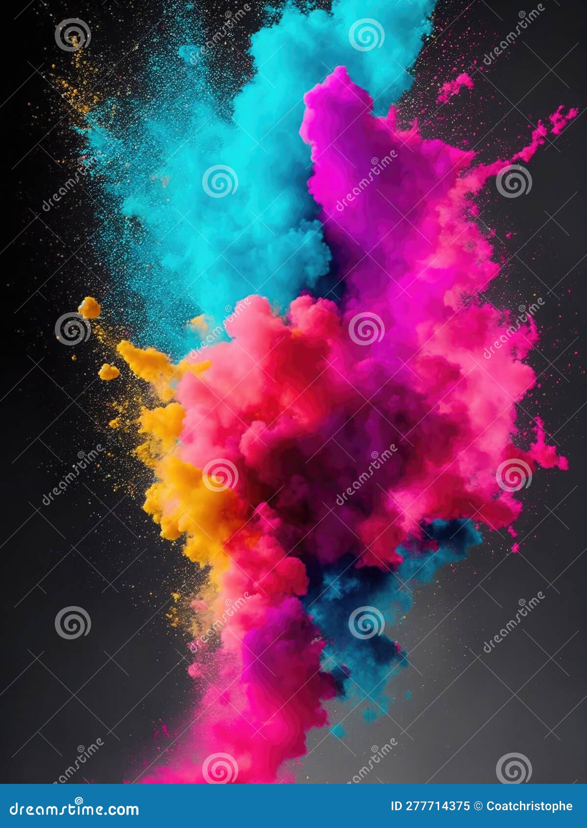 Abstract Explosion of Colorful Paint - AI Generated Stock Illustration ...