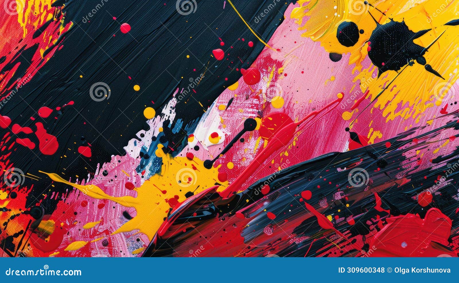 Chaotic Splatter of Vivid Paint on Abstract Background Stock Photo ...