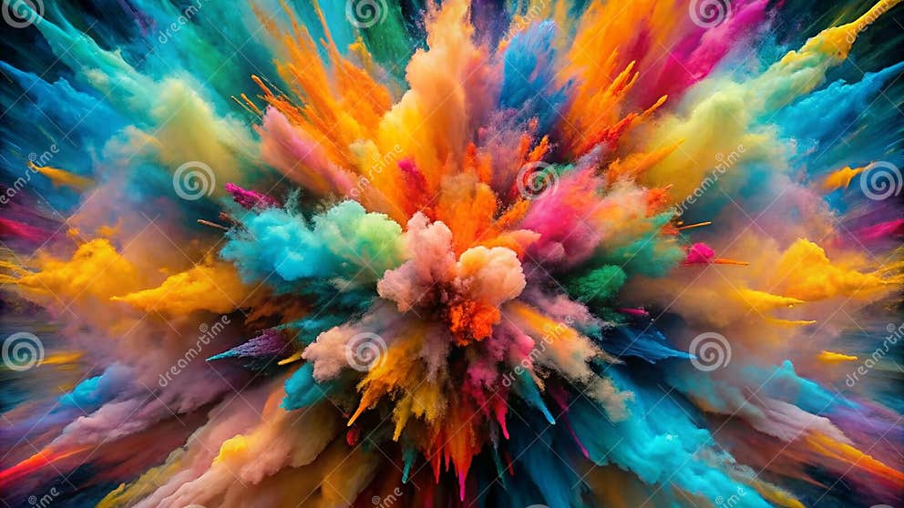 Abstract Explosion of Colors and Creativity Generative AI Stock ...