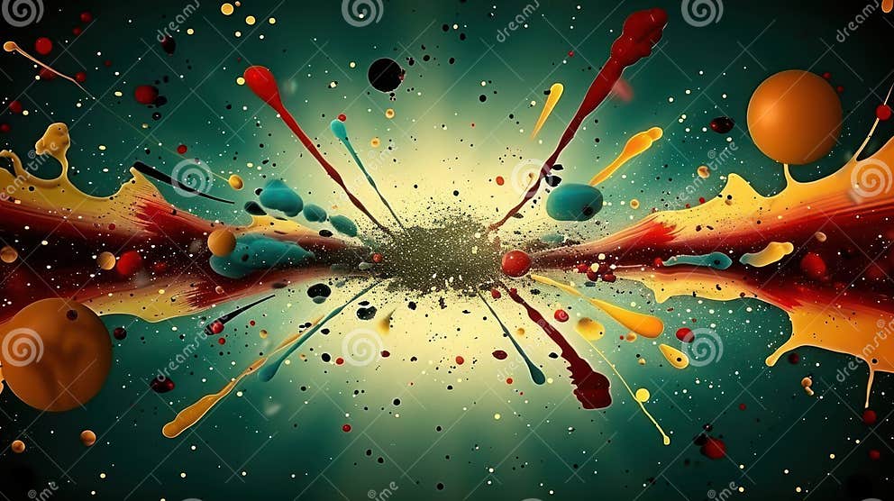 Abstract Explosion of Colors and Shapes Creating a Dynamic Visual ...