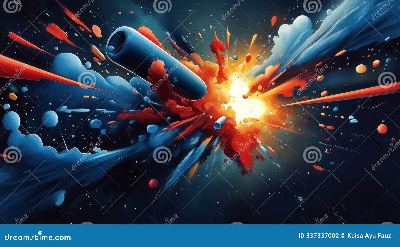 An Abstract Explosion of Colors and Shapes, Depicting Energy and ...