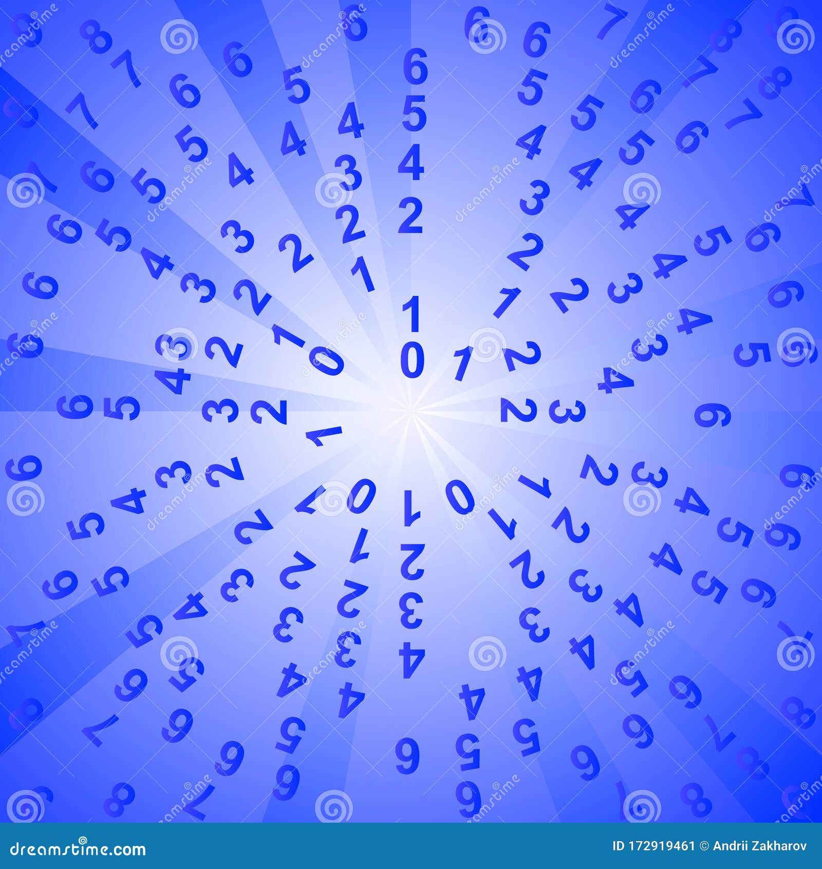 An Abstract Explosion Consisting of Numbers Flying in All Directions ...