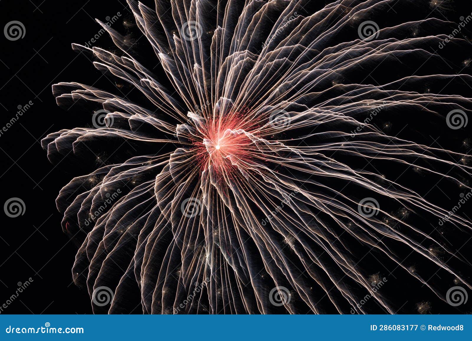 Abstract Explosion of a Fireworks Shell into a Night Aerial Display ...