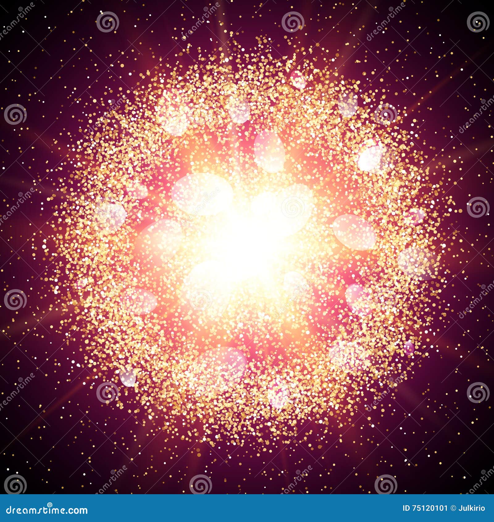 Abstract Explosion with Gold Glittering Elements. Stock Vector ...