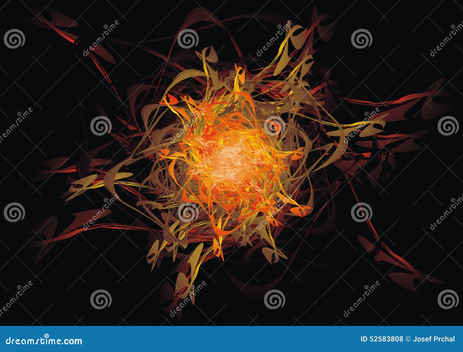 Abstract Explosion Isolated on the Black Background Stock Illustration ...