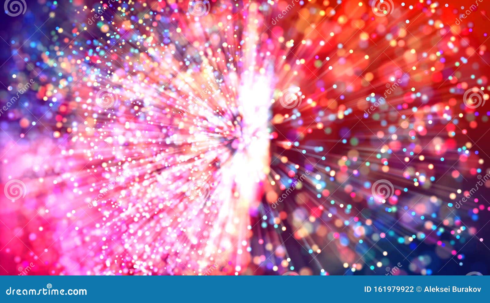 Abstract Explosion of Multicolored Shiny Particles or Light Rays Like ...