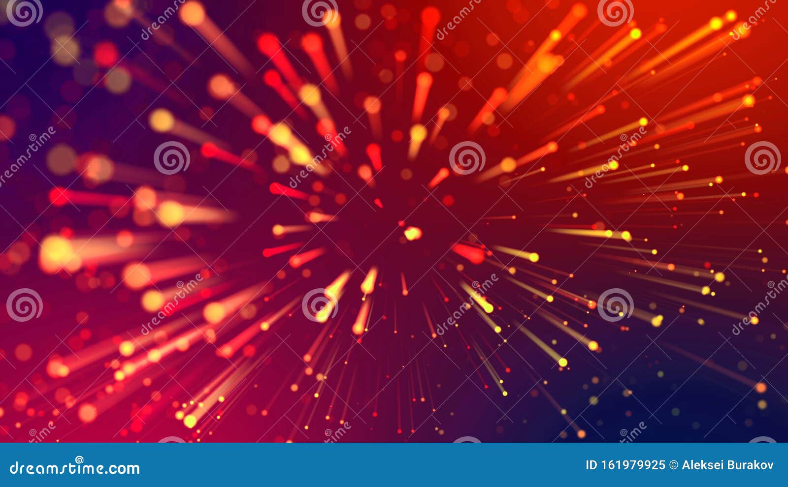 Abstract Explosion of Multicolored Shiny Particles or Light Rays Like ...
